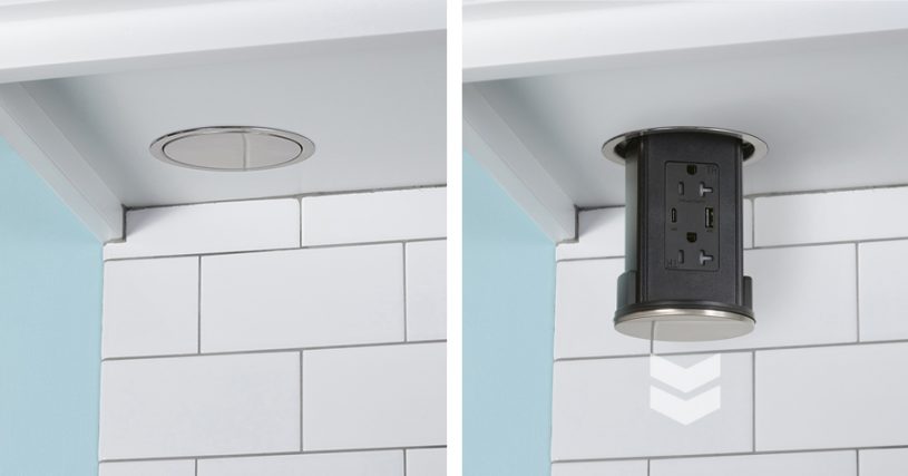 PUR Series: Under Cabinet Pop Down Receptacles - Lew Electric Fittings ...
